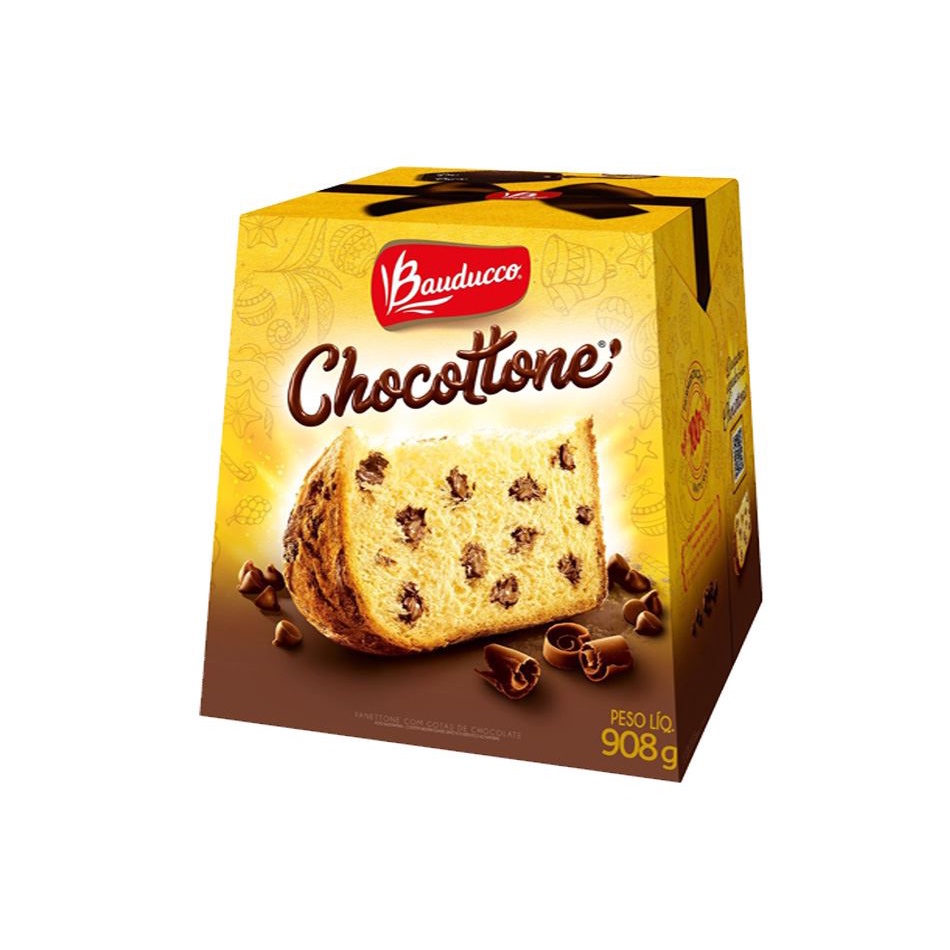 Chocotone Gotas de Chocolate 908g - Bauducco | Shopee Brasil