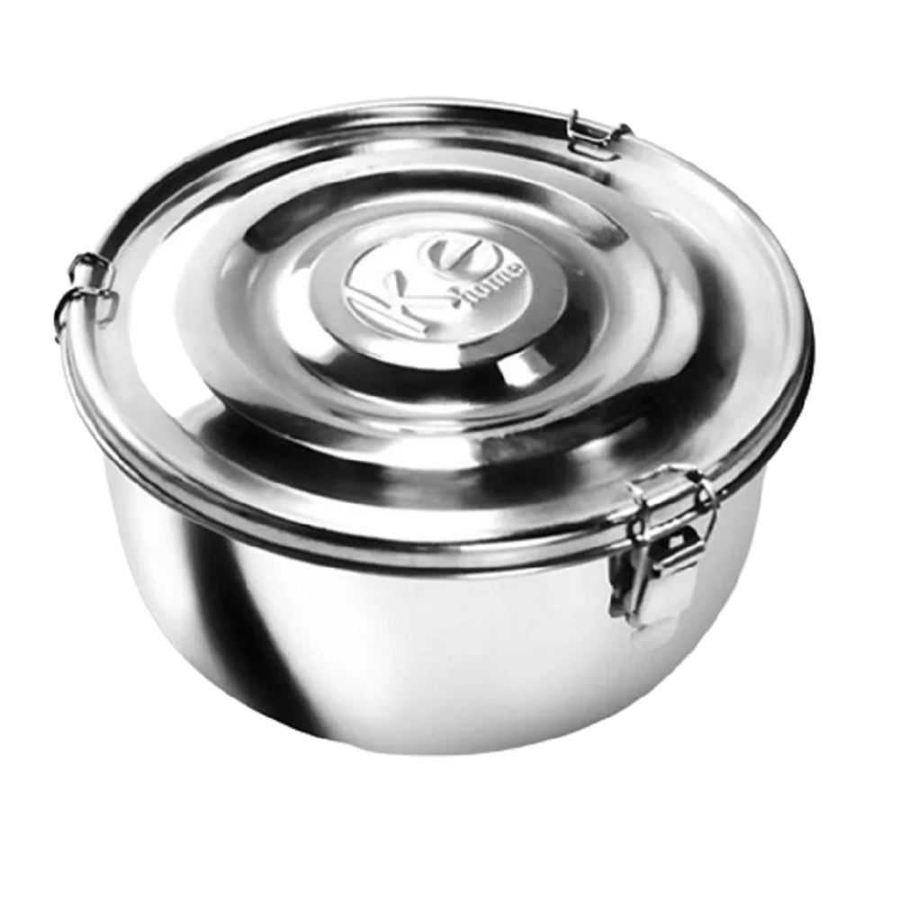 Marmita Marmitex Aço Inox Lancheira Redonda Tampa Trava 12cm | Shopee ...