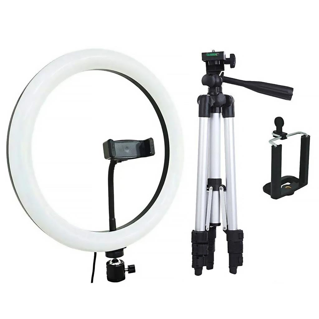 Ring Light Mesa Iluminador led 12pol 10W Com Tripe 1 Metro | Shopee Brasil