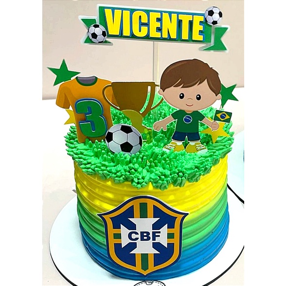 TOPO DE BOLO COPA DO MUNDO TOPPER PERSONALIZADO BRASIL | Shopee Brasil