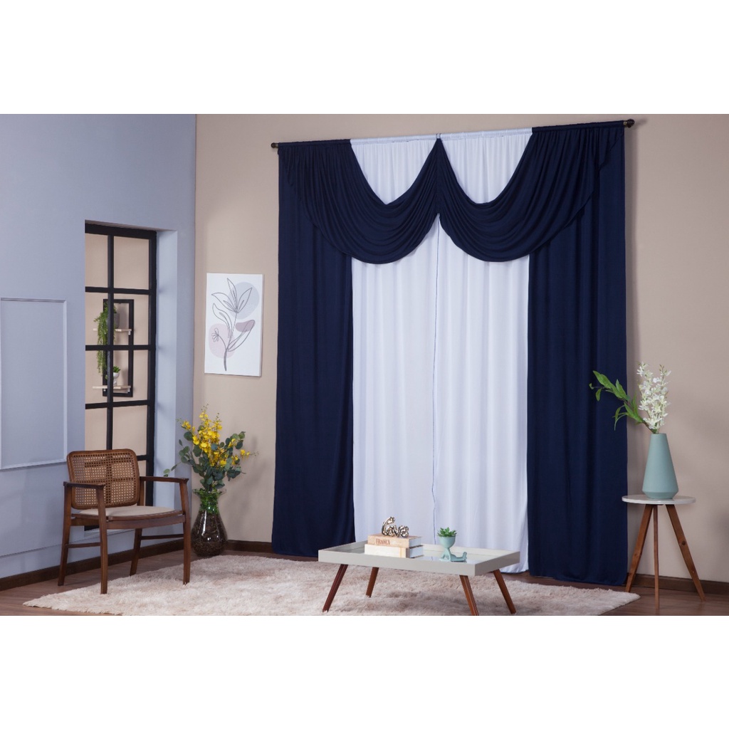 Cortina Paris Para Sala ou Quarto 2,00 x 1,60 Com Bando. | Shopee Brasil