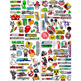 Super Cartela 240 Adesivos variados, Vinil para bicicleta, moto, carro, Kit, figurinhas ...