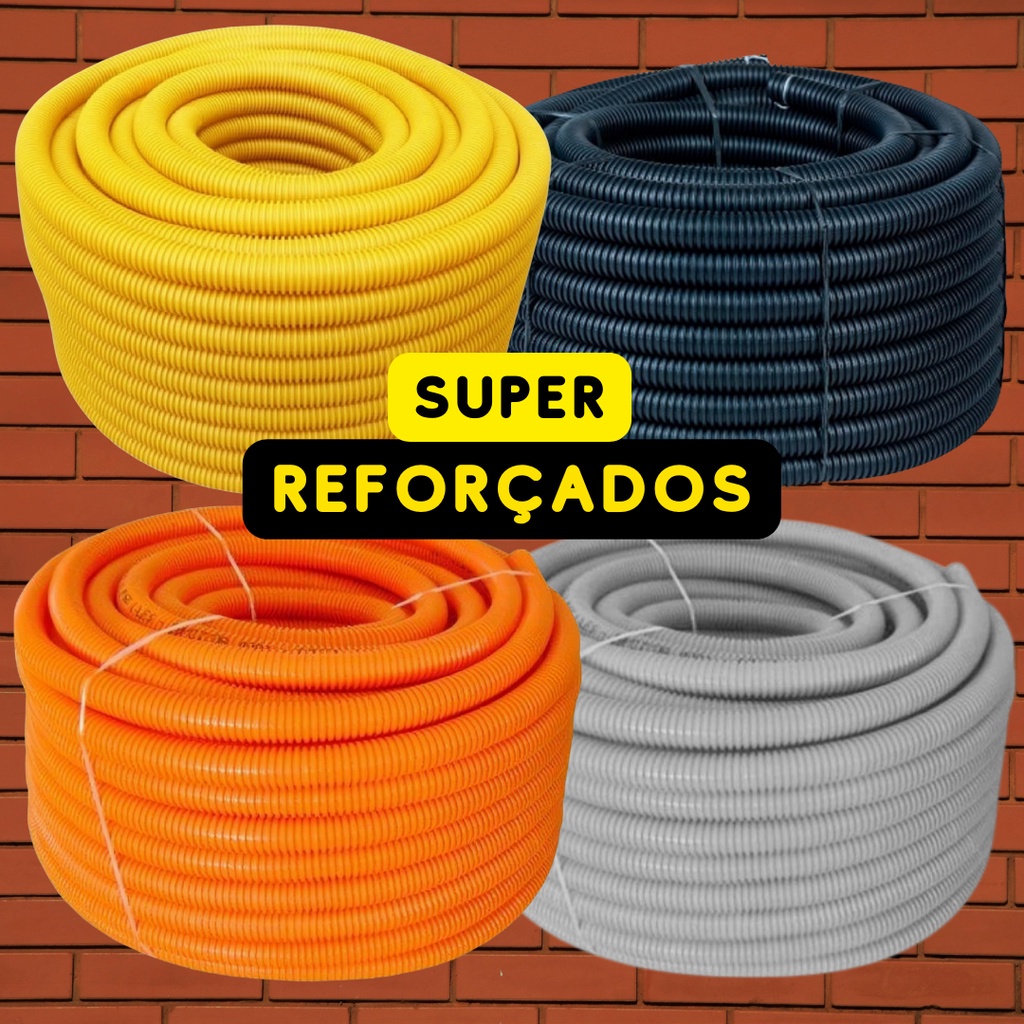 Conduíte Eletroduto Corrugado Reforçado 3/4 50 Metros | Shopee Brasil