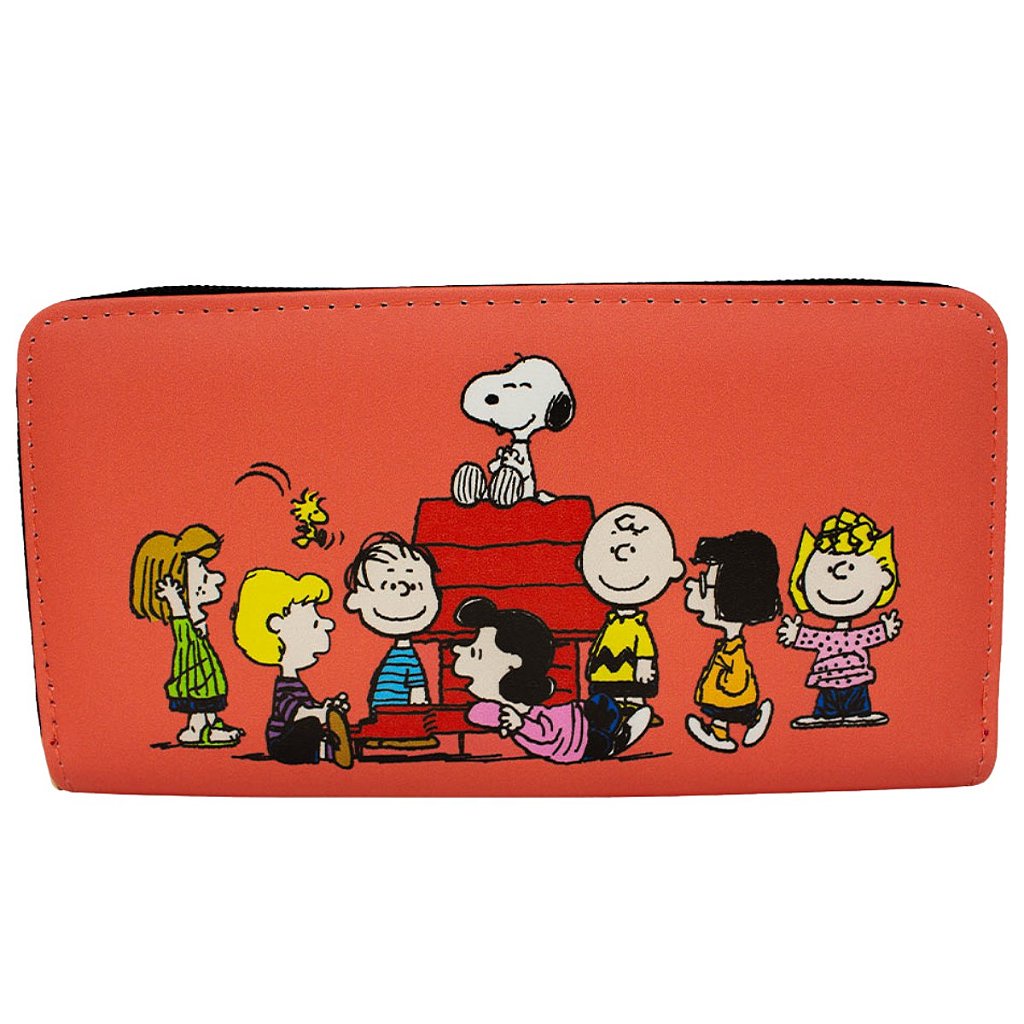 Carteira Snoopy E Amigos Laranja 19x10Cm De Zíper Oficial Peanuts ...