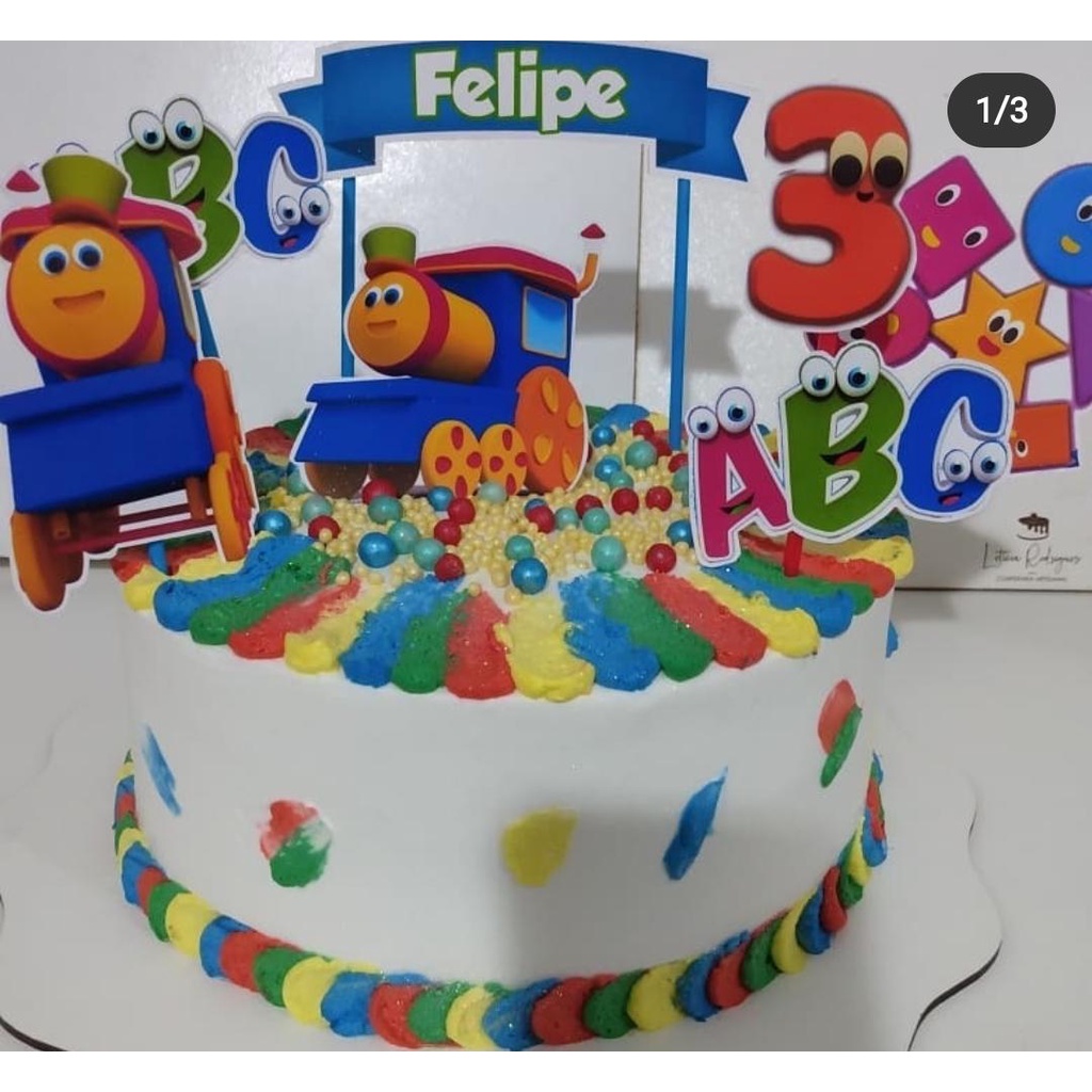 Topo de Bolo Bob o Trem Personalizado | Shopee Brasil