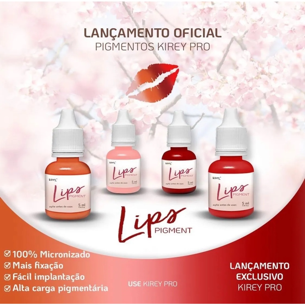Kit De Pigmentos Para Lábios (4 Cores 5ml Cada) Kirey Pro | Shopee Brasil