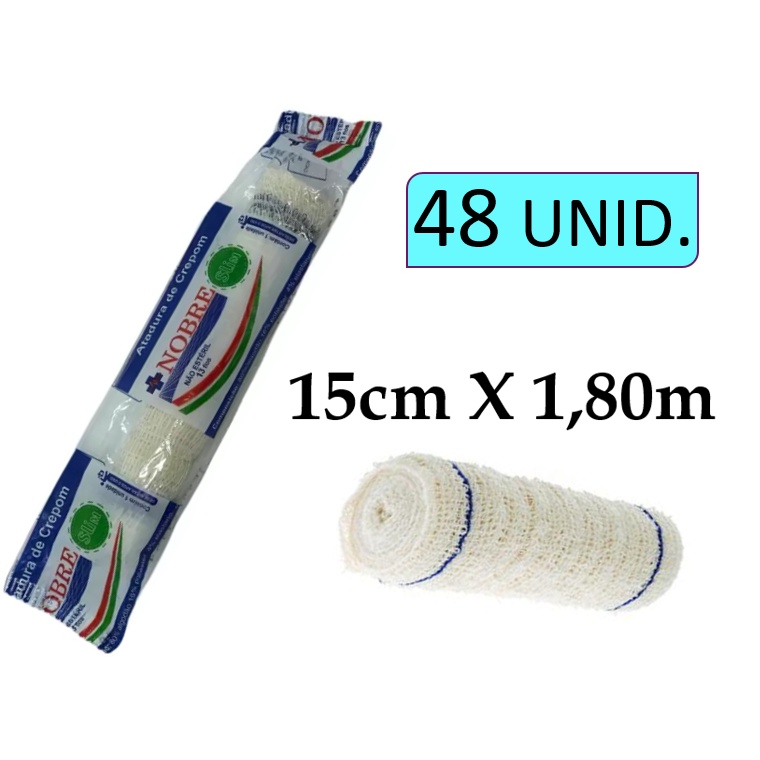 Atadura de Crepom 15cm x 1,80m C/ 48 Unidades 13 Fios Slim Nobre | Shopee Brasil