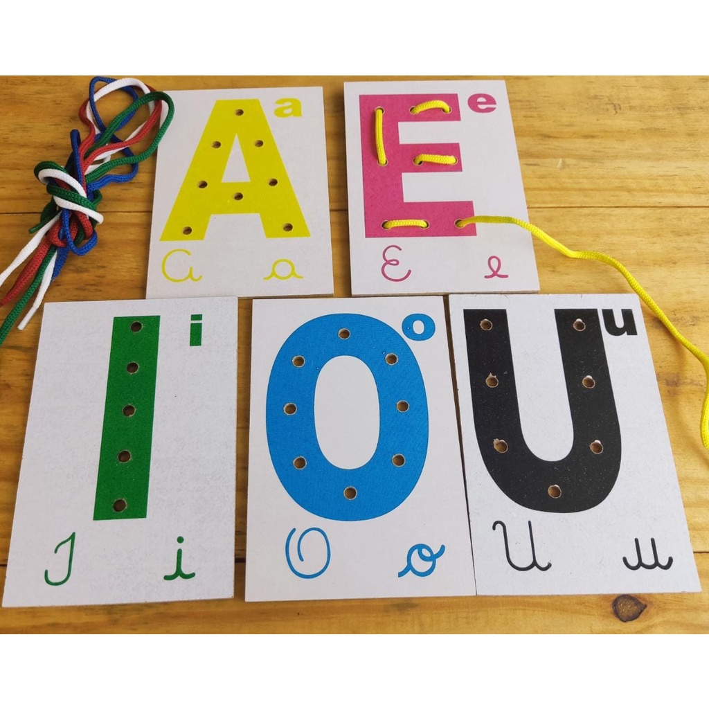 ALINHAVOS VOGAIS COLORIDOS MDF CARLU BRINQUEDOS | Shopee Brasil