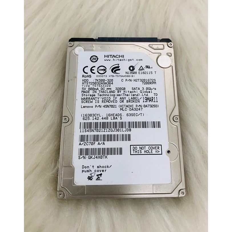 Hd Notebook Hitachi 320gb Z7K500-320 7200rpm 32M | Shopee Brasil