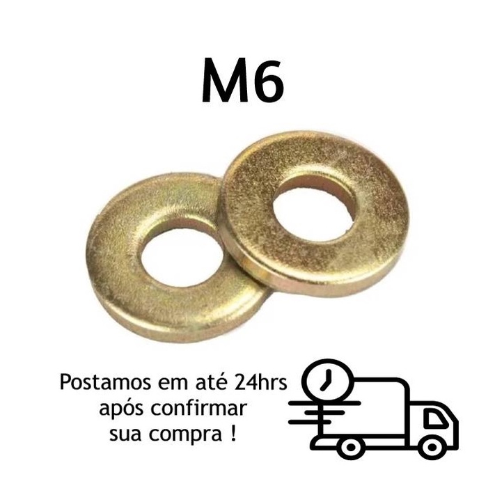 Arruela Lisa M6 Bicromatizada | Shopee Brasil