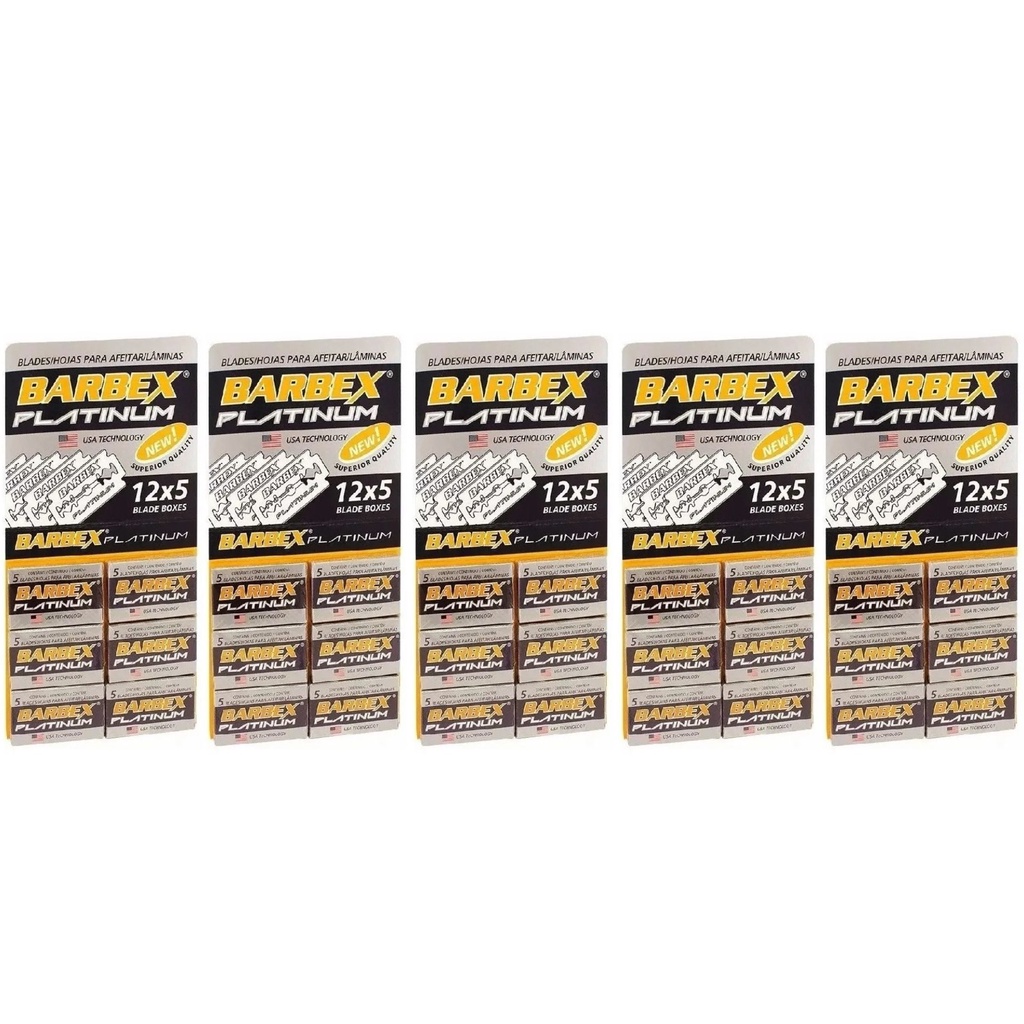 5 Cartelas Laminas De Barbear Platinum Barbex = 300 Unidades | Shopee ...