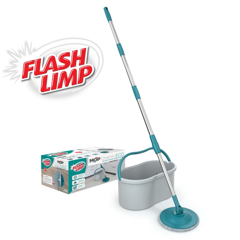 Mop Giratorio Eco com Balde Esfregão Economico Flash Limp MOP1454 ...