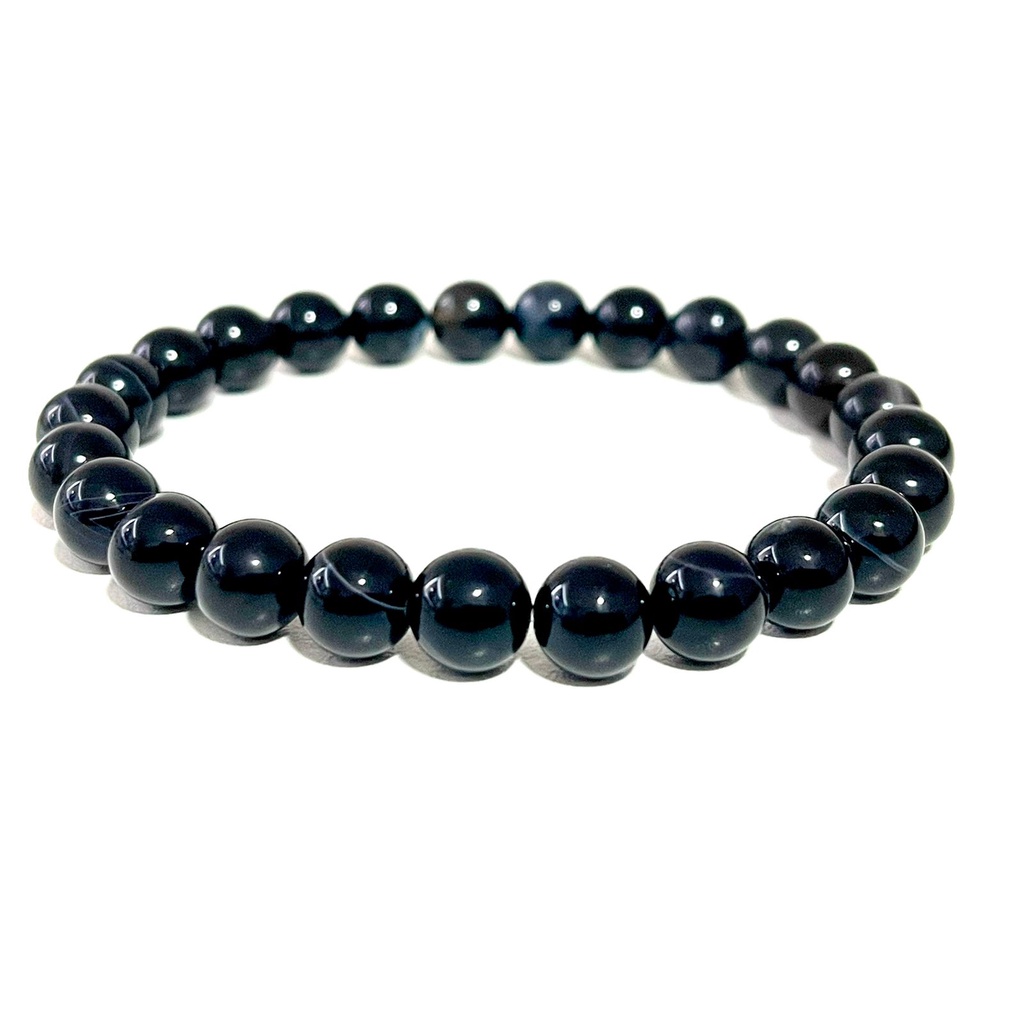 Pulseira Agata preta 8mm unisex todos os tamanhos legitima | Shopee Brasil