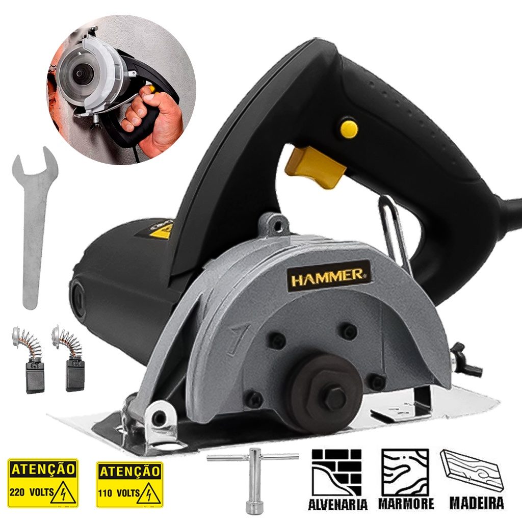 Serra Mármore Hammer Profissional 1100w 110 E 220v Alta Potencia Corte ...