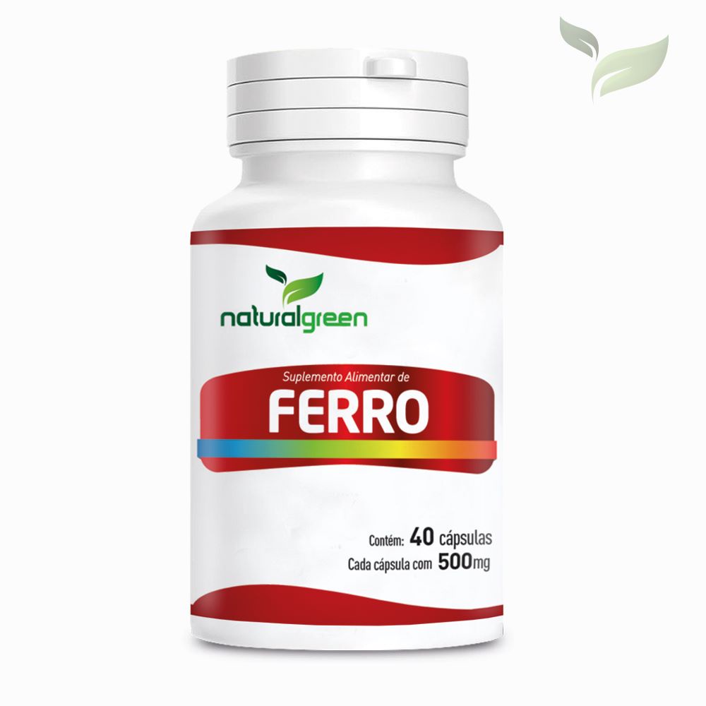 Ferro 500mg - 40 Cápsulas - Original Natural Green | Shopee Brasil