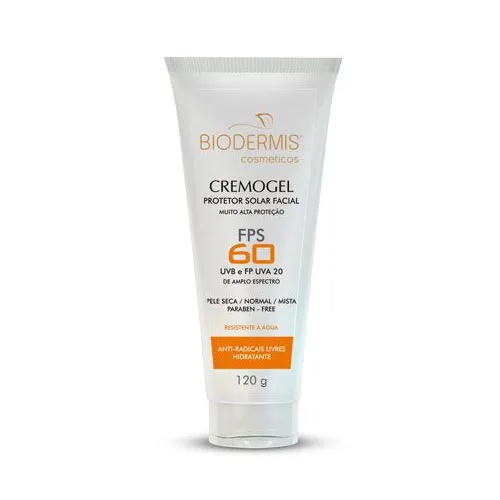 Protetor Solar Facial Alta proteção CREMOGEL FPS 60 Pele seca, normal e ...