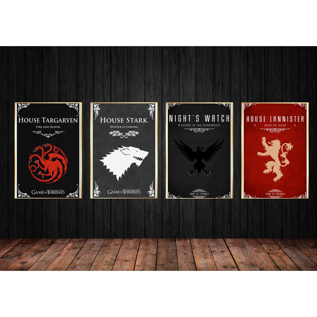 Game of thrones Casas | Conjunto Placas decorativas | Quadros ...