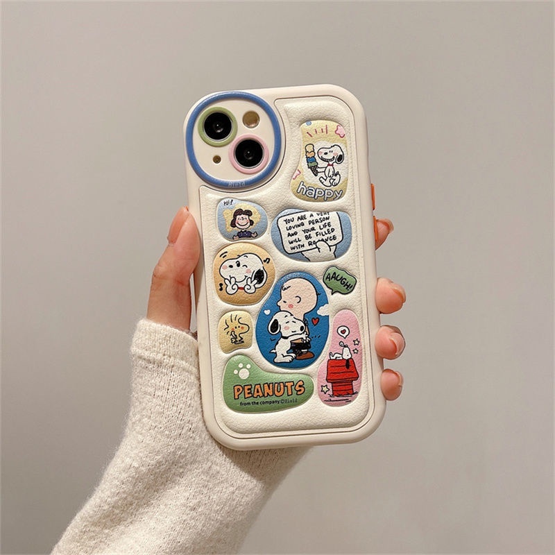 Capa De Celular Com Design Snoopy Compatível IPhone 12 13 14 11 Pro Max ...