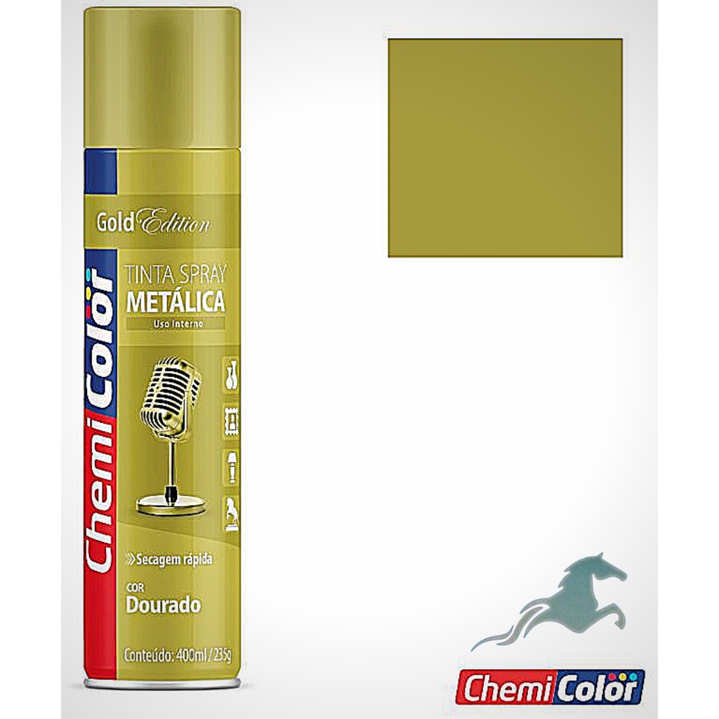 Tinta Spray Dourado Metalico Uso Geral CHEMICOLOR | Shopee Brasil