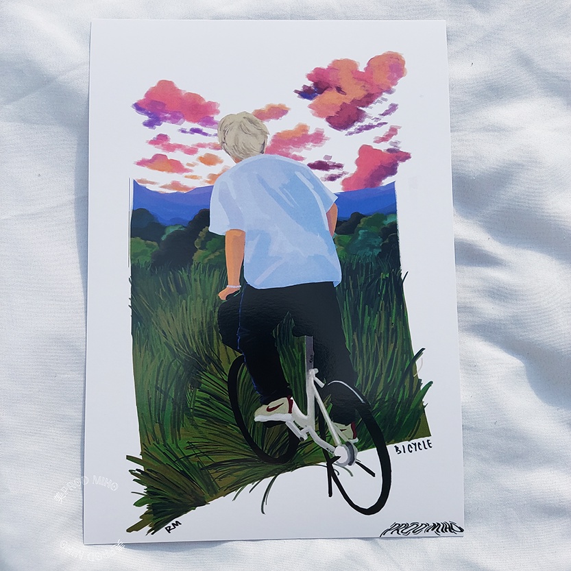 Print RM Namjoon BTS Bicycle Poster Cartaz Quadro Kpop fanart | Shopee ...