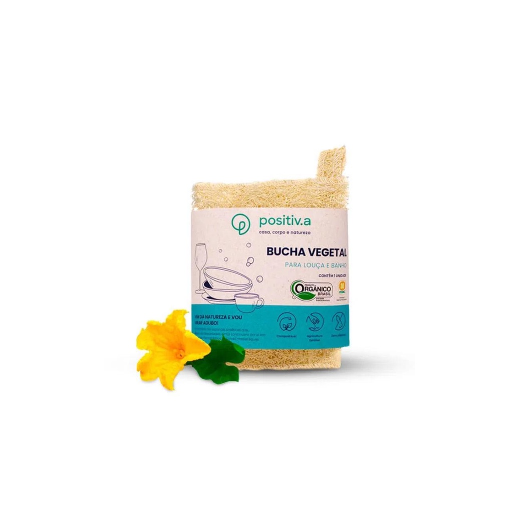 Bucha Vegetal Louça e Banho Orgânica Média Positiva | Shopee Brasil
