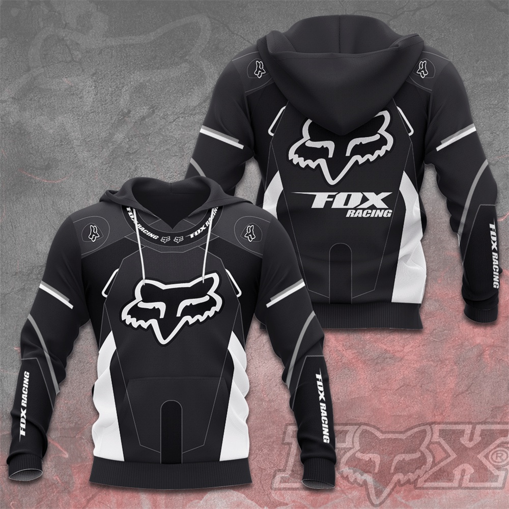 Fox Racing Logotipo All Over Print Camisa E Calças De Moletom 3D-Preta ...