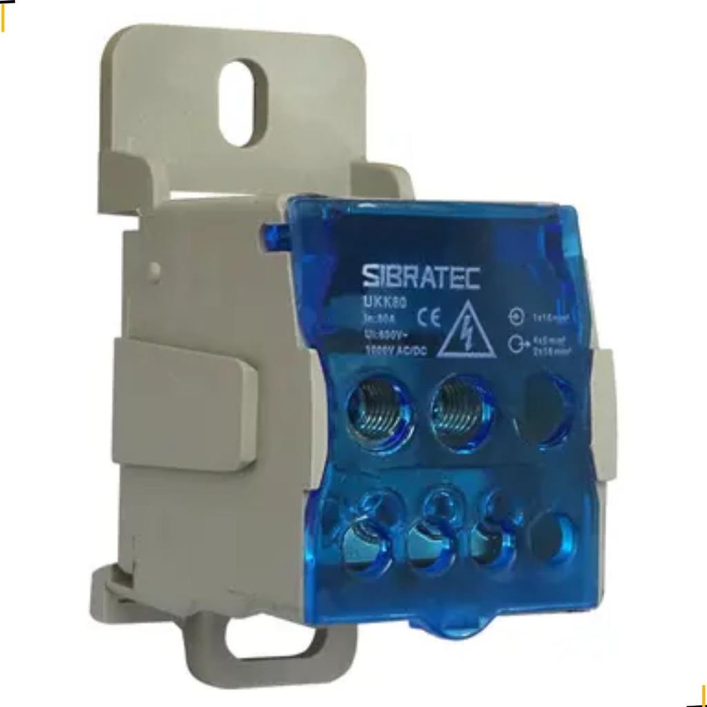 Bloco Distribuicao 80A 1 Entrada 16mm2 6 Saidas Trilho DIN | Shopee Brasil