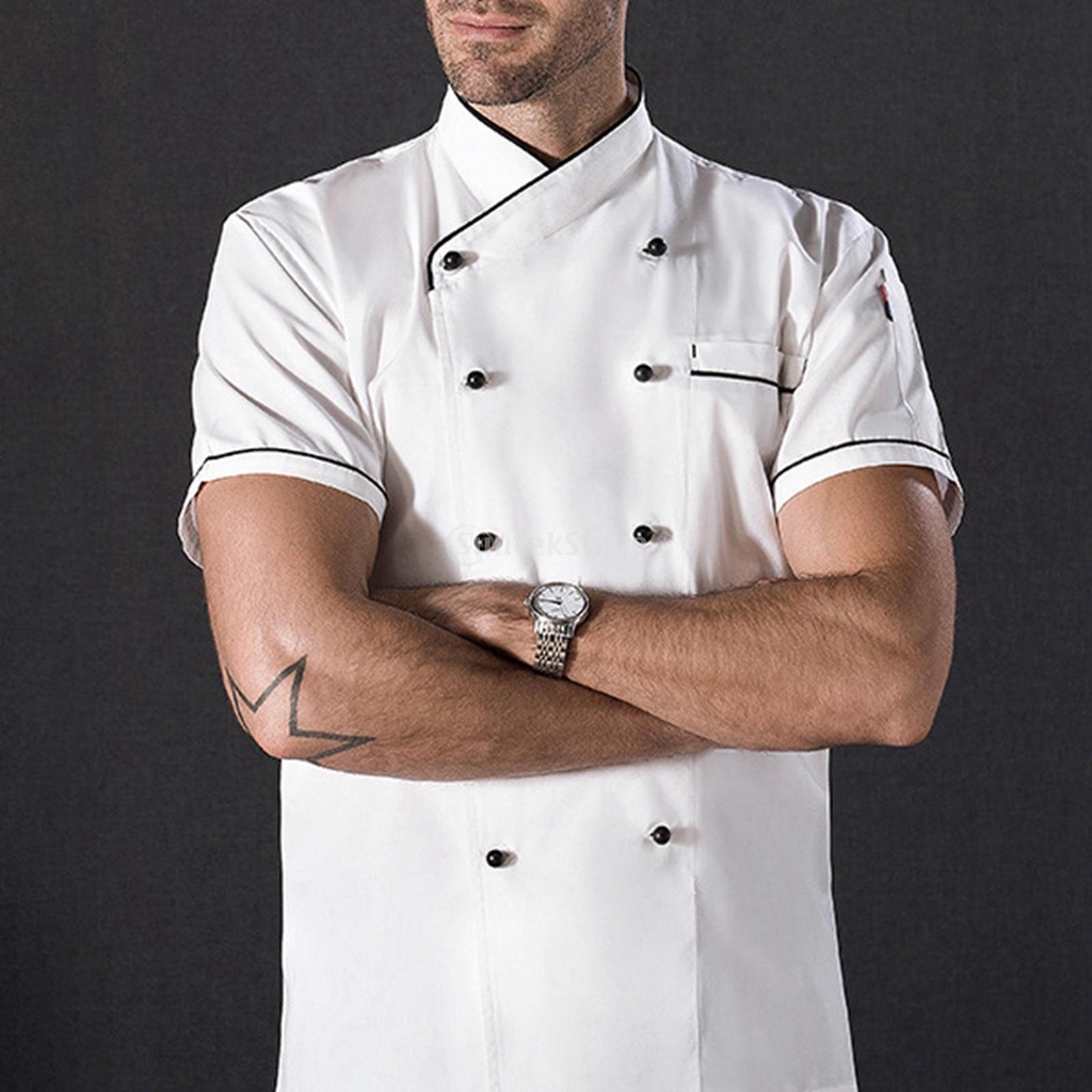 (Lyebptly) Jaqueta / Casaco De Chef De Cozinha Respirável De Verão Leve ...