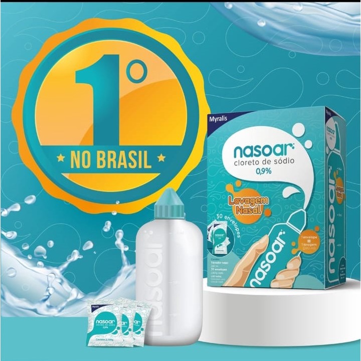 Nasoar Lavagem Nasal Frasco + 30 Envelopes Refil | Shopee Brasil