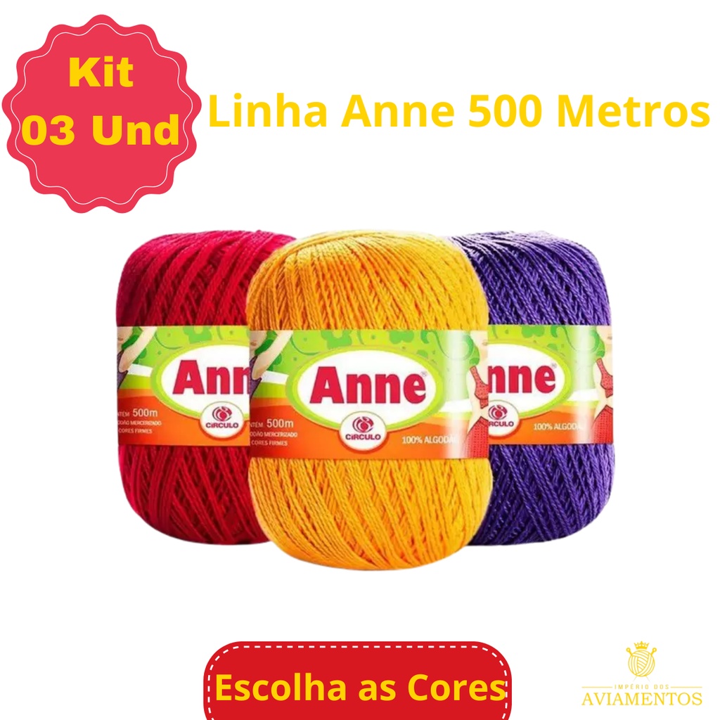 Linha Anne Círculo 500 Metros Kit com 3 Unidades | Shopee Brasil