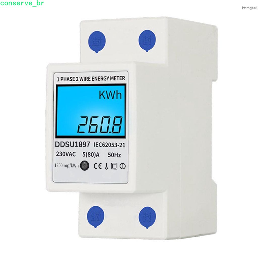 Medidor De Energia Elétrica Digital Monofásico Din Rail Medidor ...