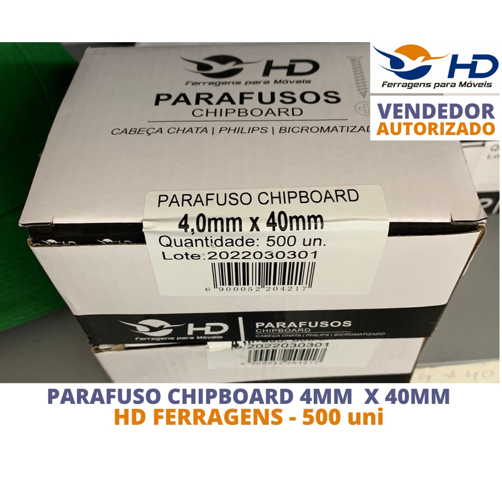 Parafuso 4 x 40mm Chipboard Chata Phillips para Madeira - Caixa com 500 ...