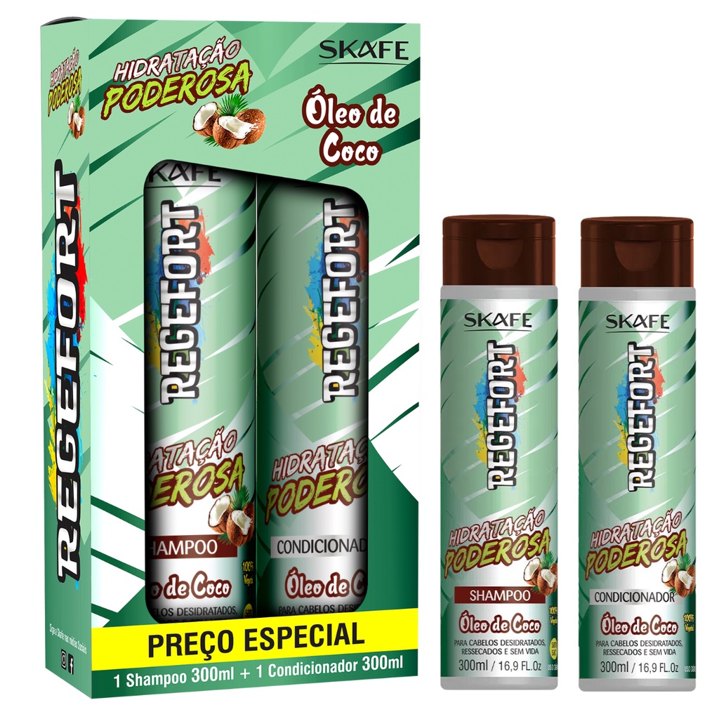 Conjunto Shampoo Condicionador Regefort Hidratacao Poderosa Oleo de ...