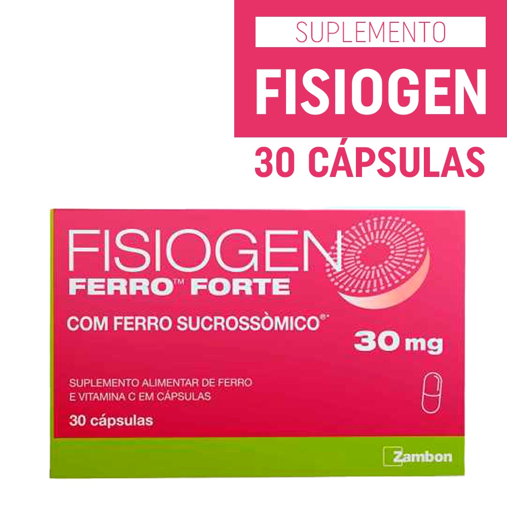 Fisiogen Ferro Forte 30mg 30 Cápsulas - Ferro E Vitamina C | Shopee Brasil
