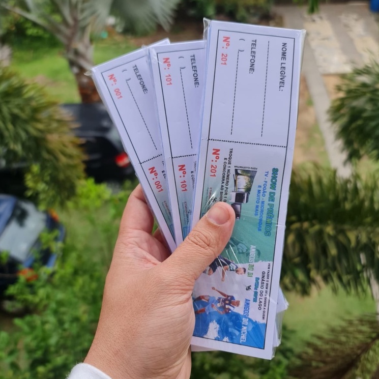 Bloco Talão de Rifa, Tickets ou Sorteio Personalizado com Canhoto ...