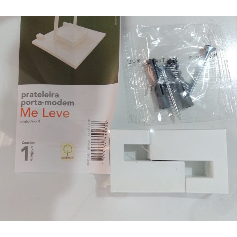 Prateleira Porta Modem 1,2x20x24cm Branco ou Preto Utilita PRAT-K ...