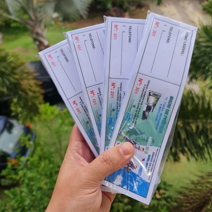 Bloco Talão de Rifa, Tickets ou Sorteio Personalizado com Canhoto ...