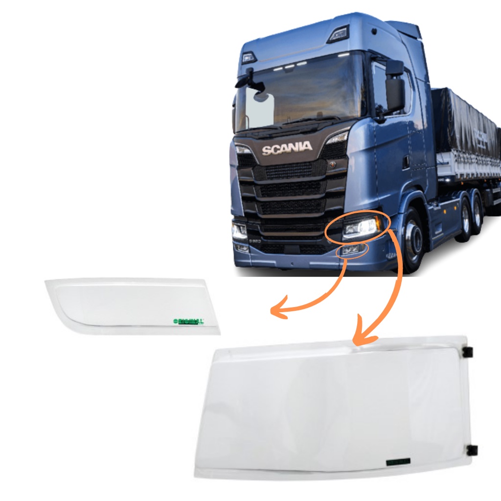 Kit Protetor do Farol Acrilico Scania NTG Farol Acrílico Principal E ...