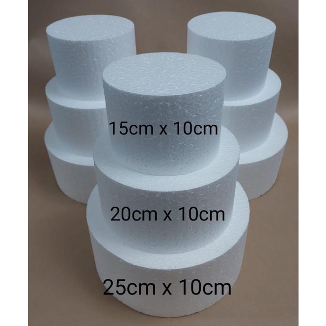 03 Kits base bolo fake 3 andares/ bolo cenográfico 15 cm/ 20 cm/ 25 cm ...