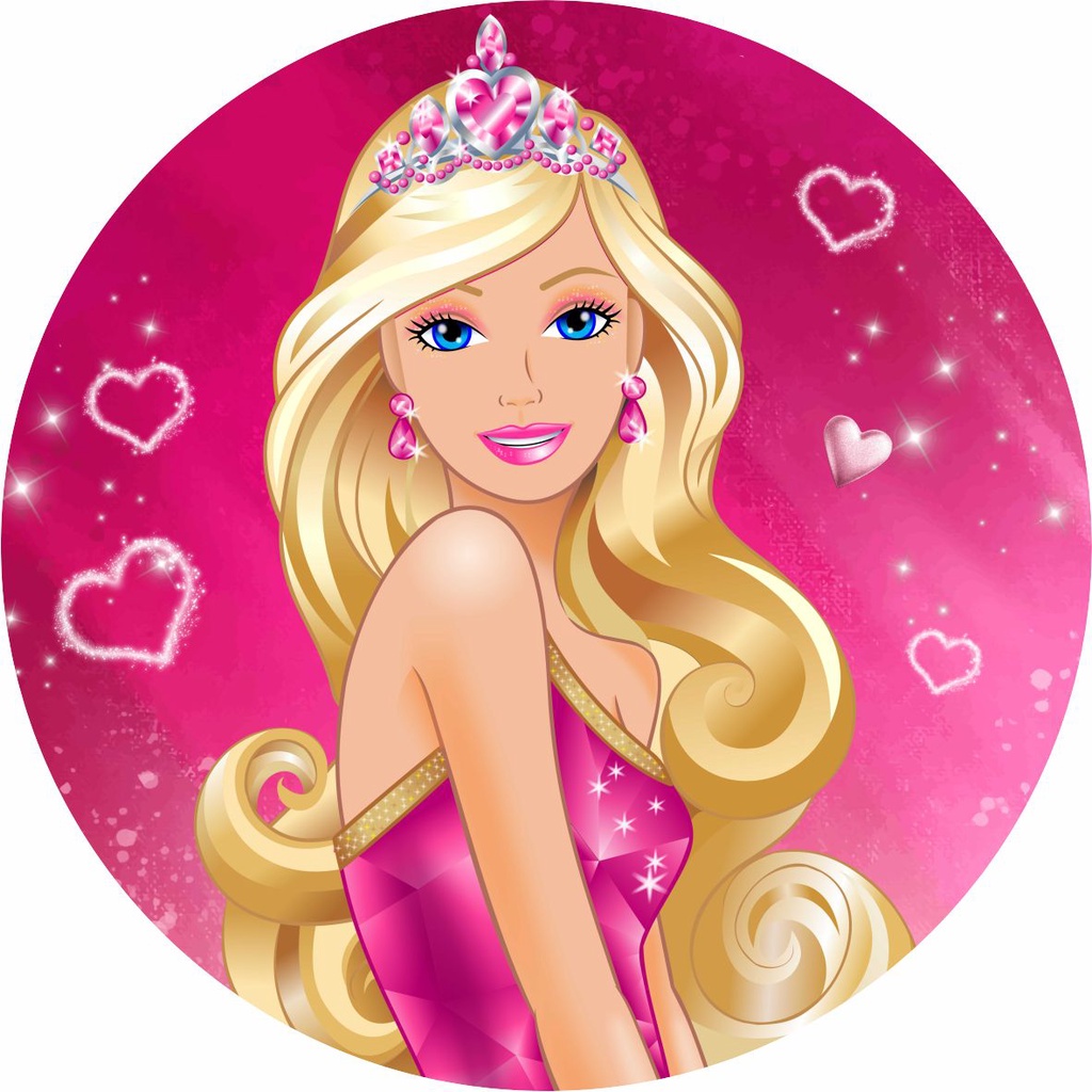Painel Redondo Tecido Sublimado Barbie 4 - Escorrega o Preço