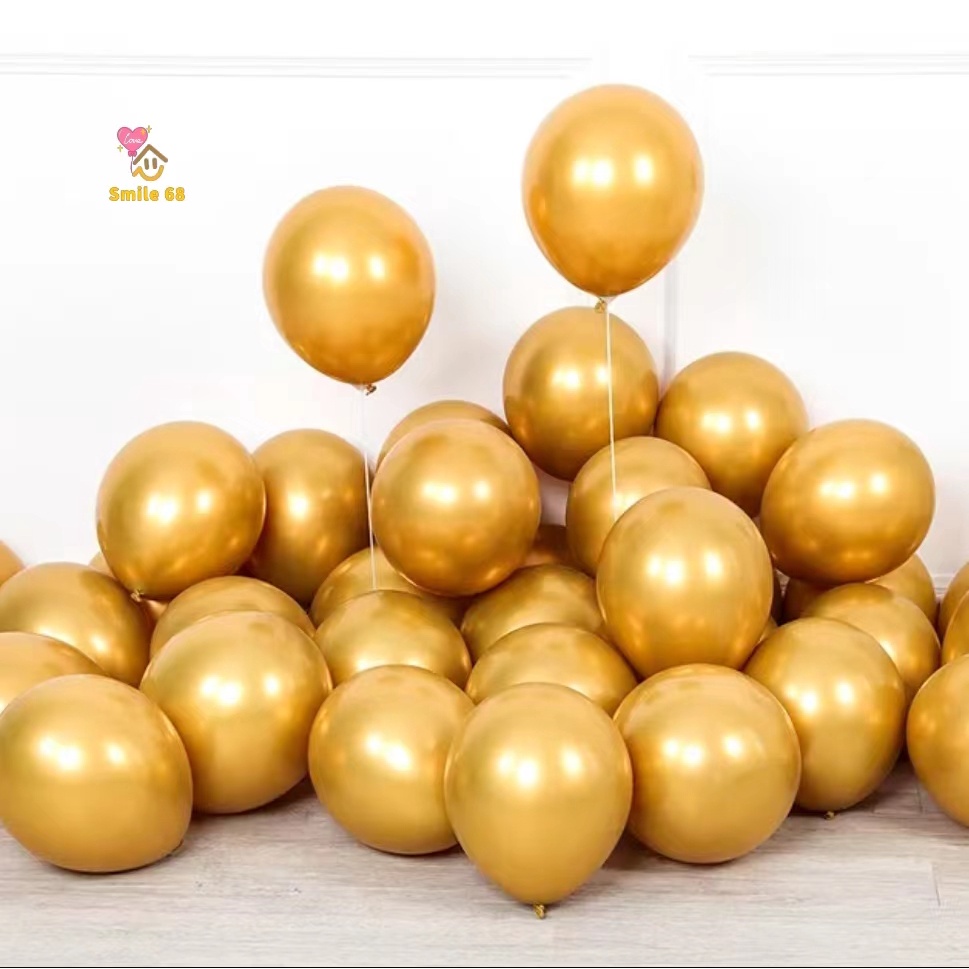 25 Unid Balão Bexiga 5 Polegadas Ouro Cromado Metalizado Alumínio Para ...
