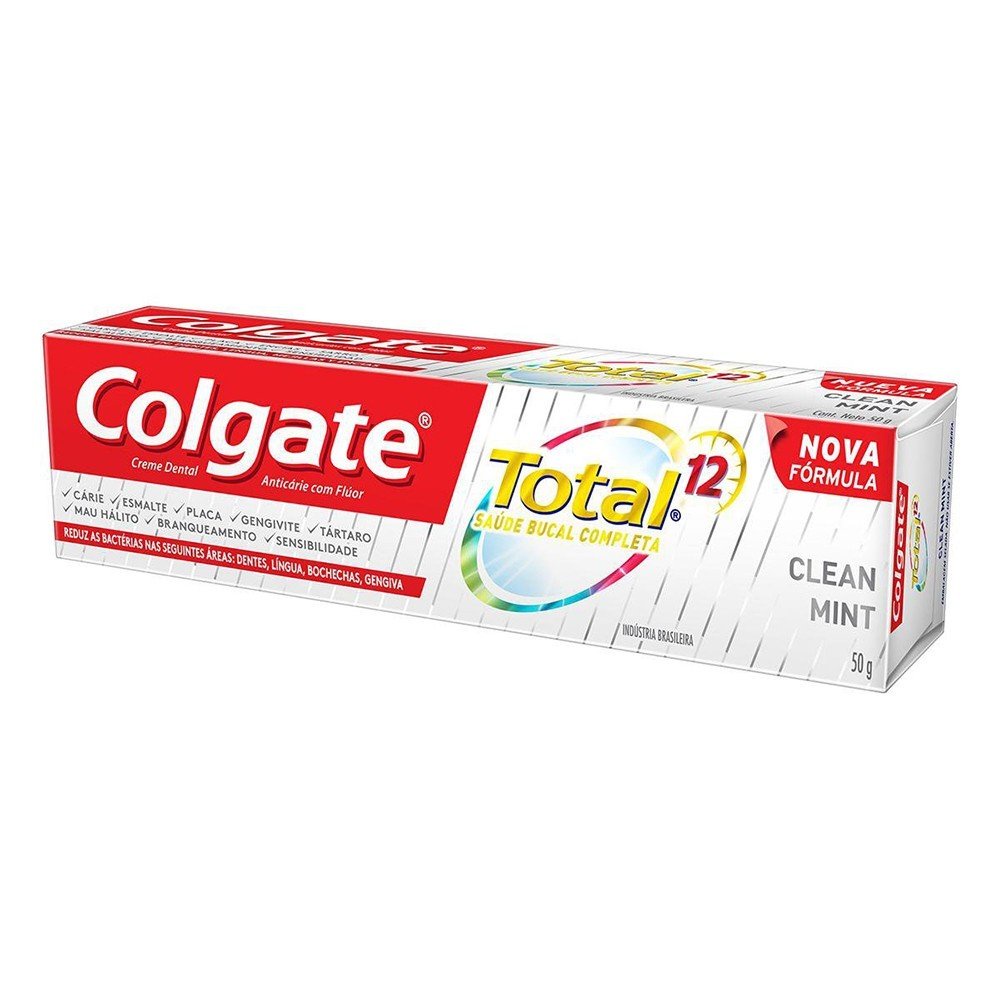 Colgate Total 12 Clean Mint Creme Dental 50g | Shopee Brasil
