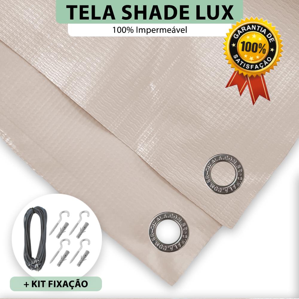 Tela Impermeável 5x4 Mts Areia Sombreamento Shade Lux + Kit CIKALA ...