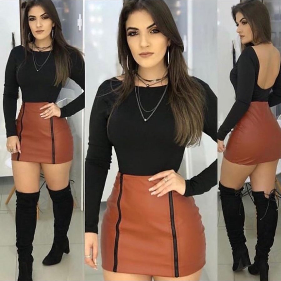 Body Manga Longa Bori Preto Tendência Moda Feminina Moda Blogueira ...