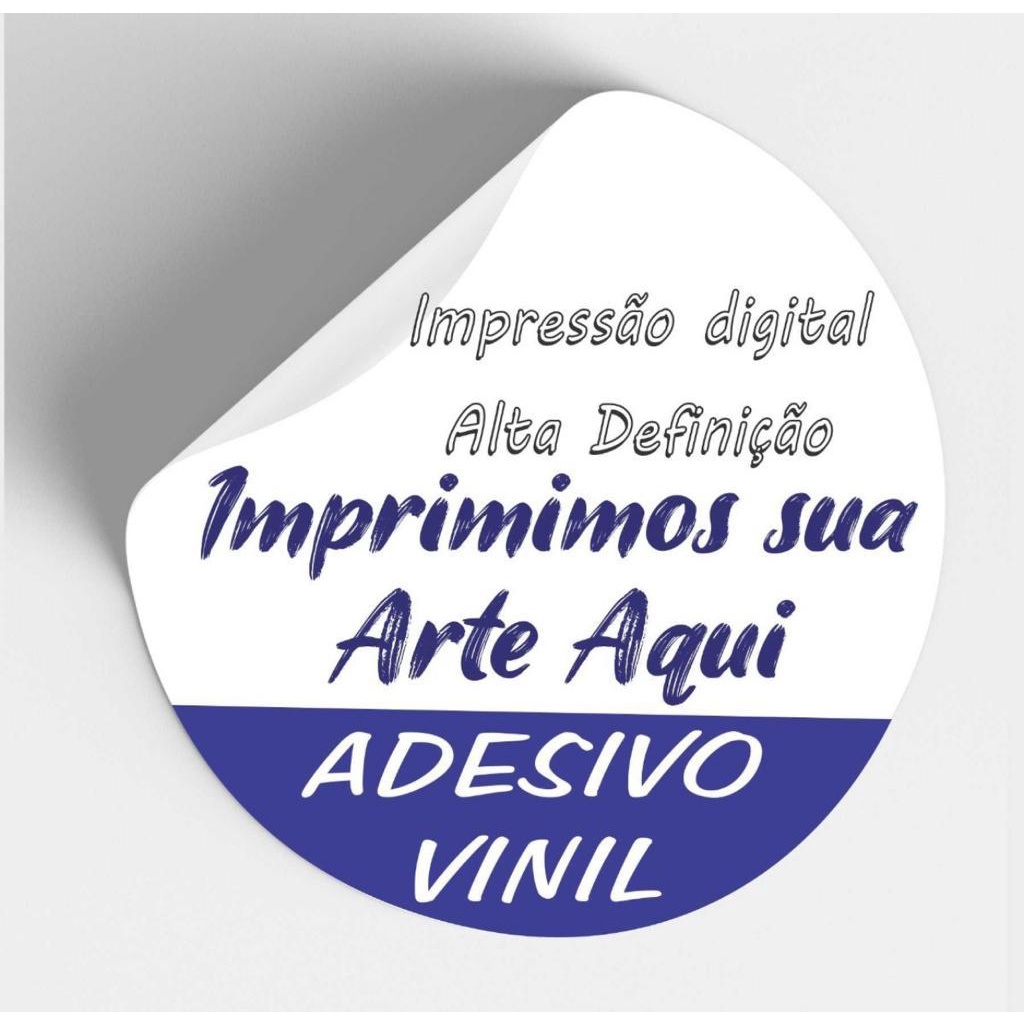 100 Adesivos Vinil Branco/Brilho 5x5 cm. Etiquetas Personalizadas para Estampar a sua Marca ...