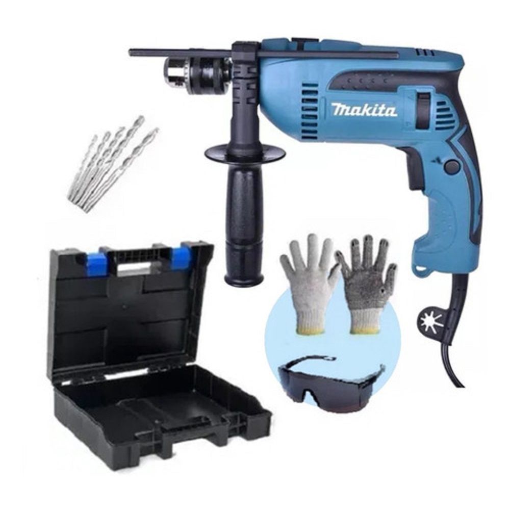 FURADEIRA IMPACTO PARAFUSADEIRA 1/2 760W HP1640 MAKITA + KIT - 110V/220V | Shopee Brasil