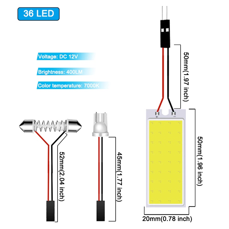 Placa Super Led Cob 36 Chips T10 Torpedo | Shopee Brasil
