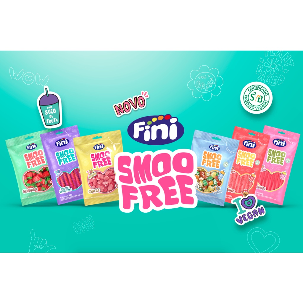 Fini Balas Tubes Vegana Smoofree 80g Diversos Sabores | Shopee Brasil
