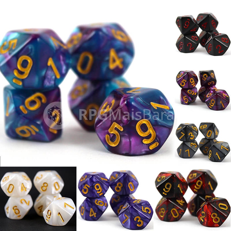 Conjunto 5 Dados d10 [RPG] | Shopee Brasil