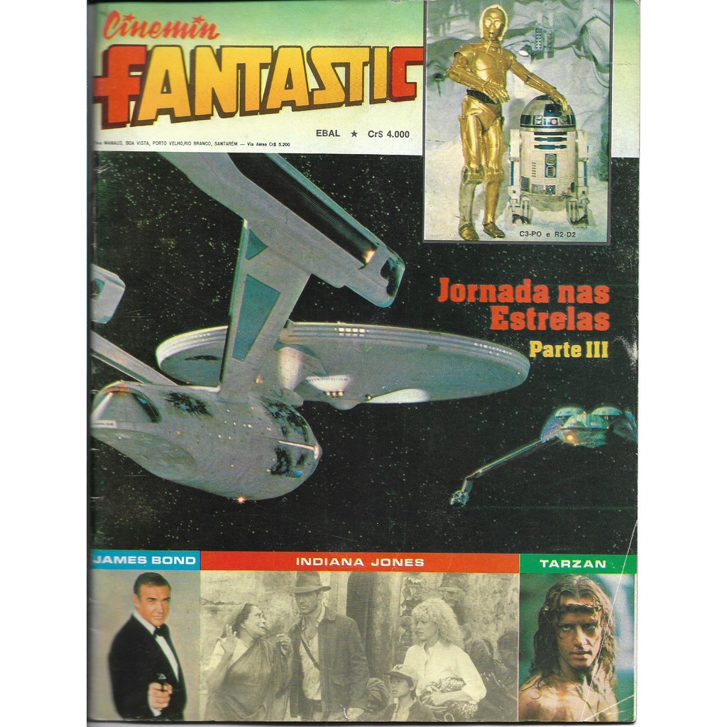 REVISTA ANTIGA CINEMIN STAR TREK JORNADA NAS ESTRELAS A SÉRIE STAR WARS INDIANA JONES 1985 ...